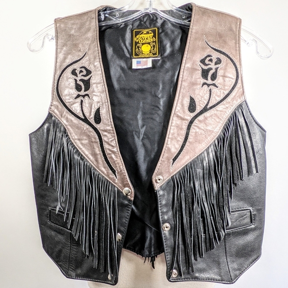 Vintage | Jackets & Coats | Vintage Gypsy Leather Fringed Western Vest ...